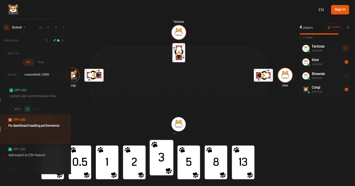Corgi Planning Poker